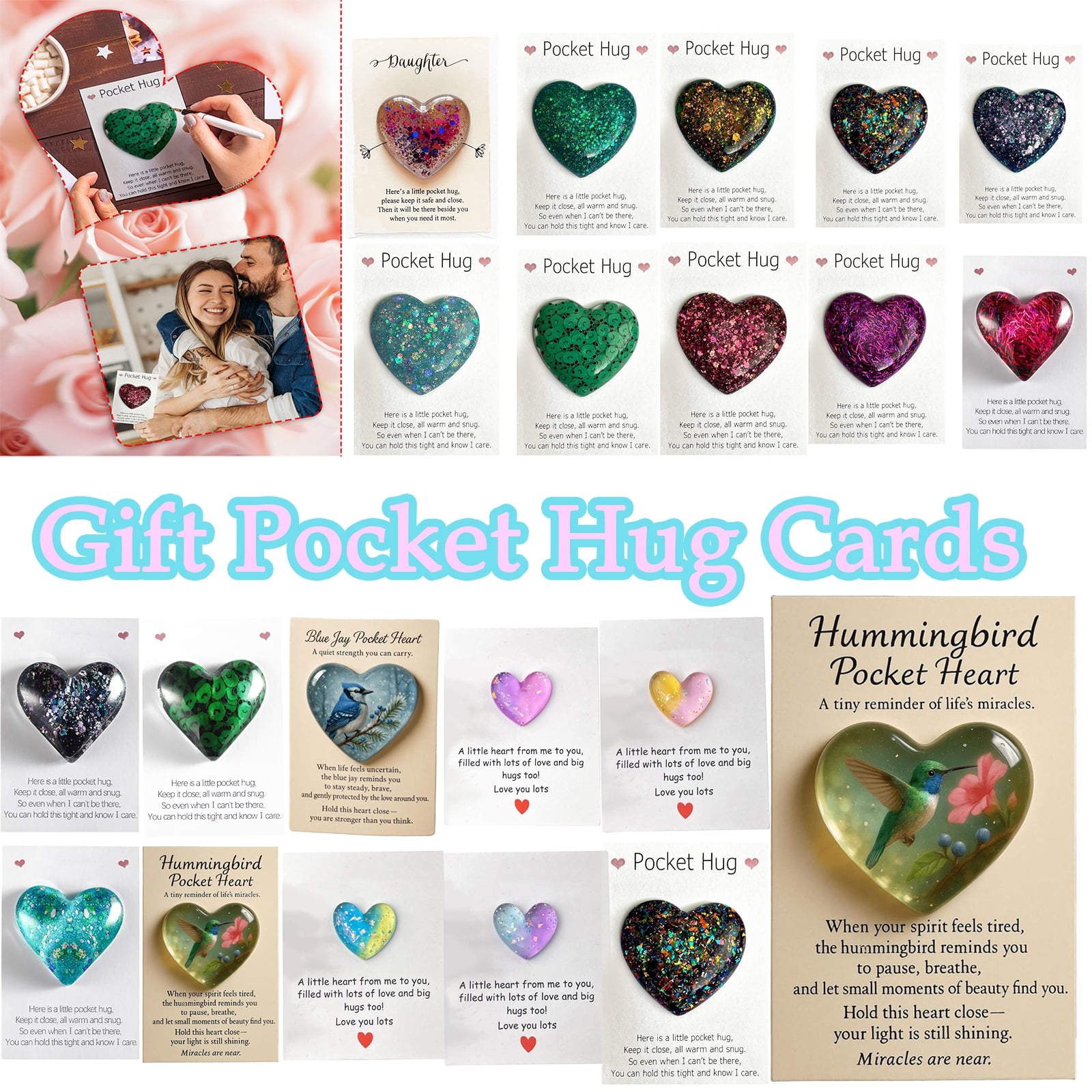 Pocket Heart Love Gift Pocket Hug Token, Heart Shaped Keepsake with ...