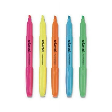 Universal Pocket Clip Highlighter, Chisel Tip, Fluorescent Yellow Ink ...