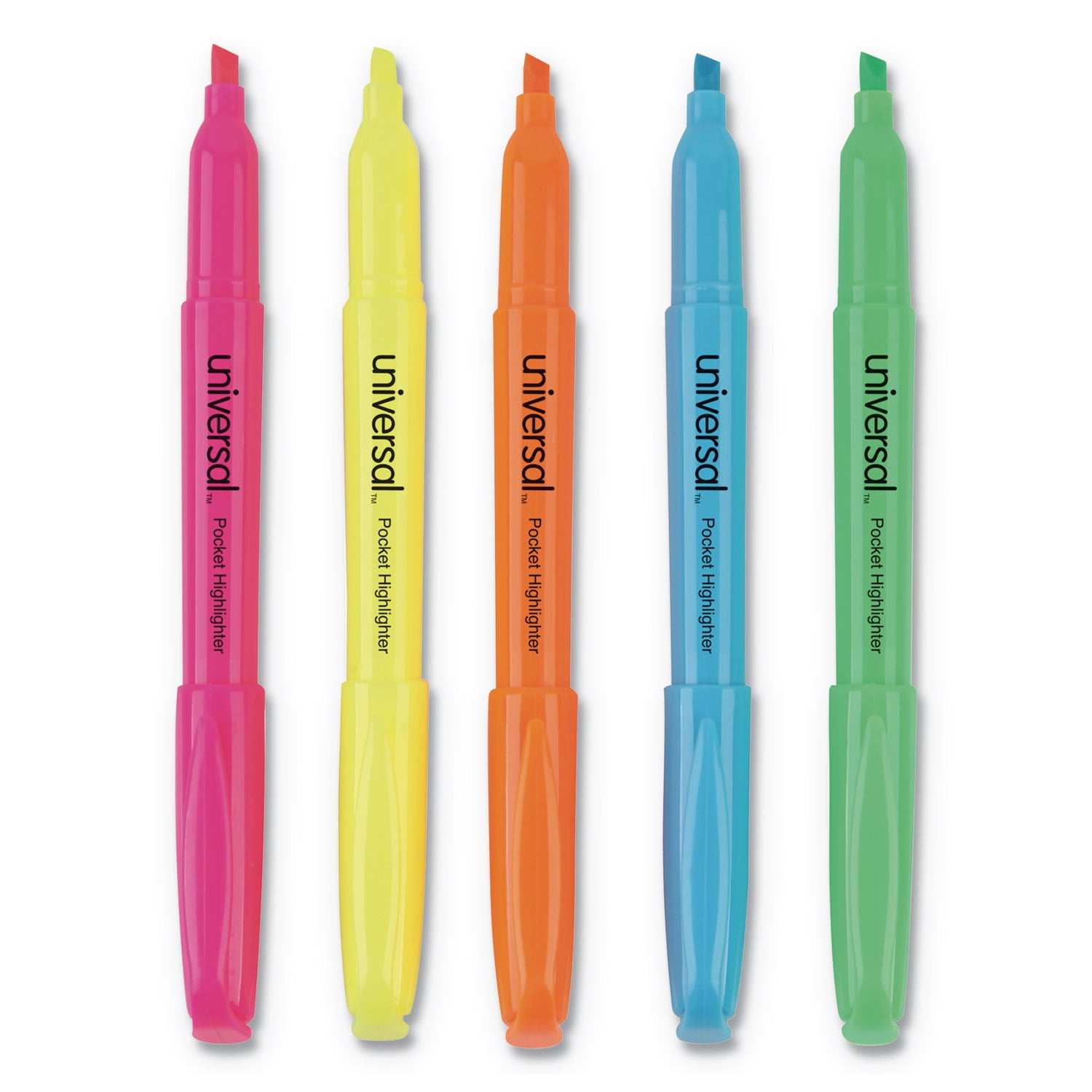 Pocket Highlighters, Chisel Tip, Assorted Colors, 5/Set - Walmart.com