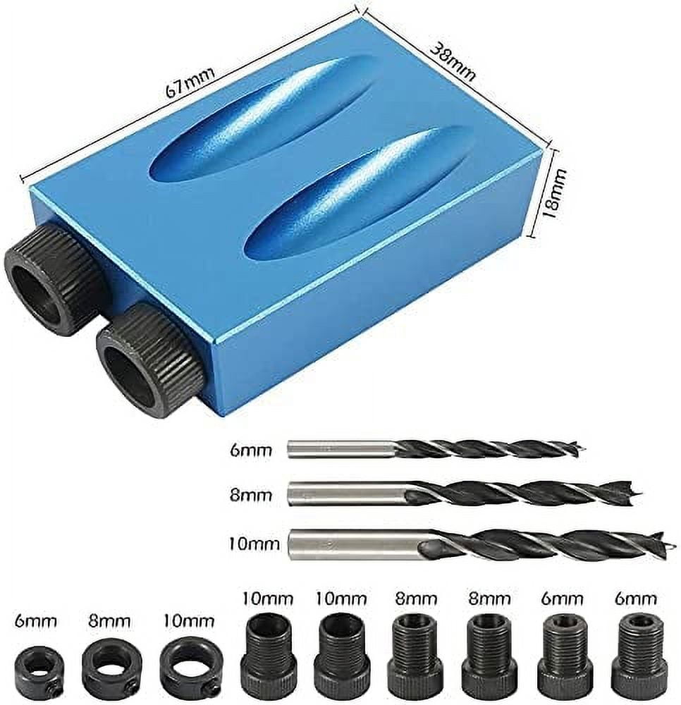 Pocket Hole Jig, Degree Dowel Drill Joinery Kit Hole Screw Jig with ...