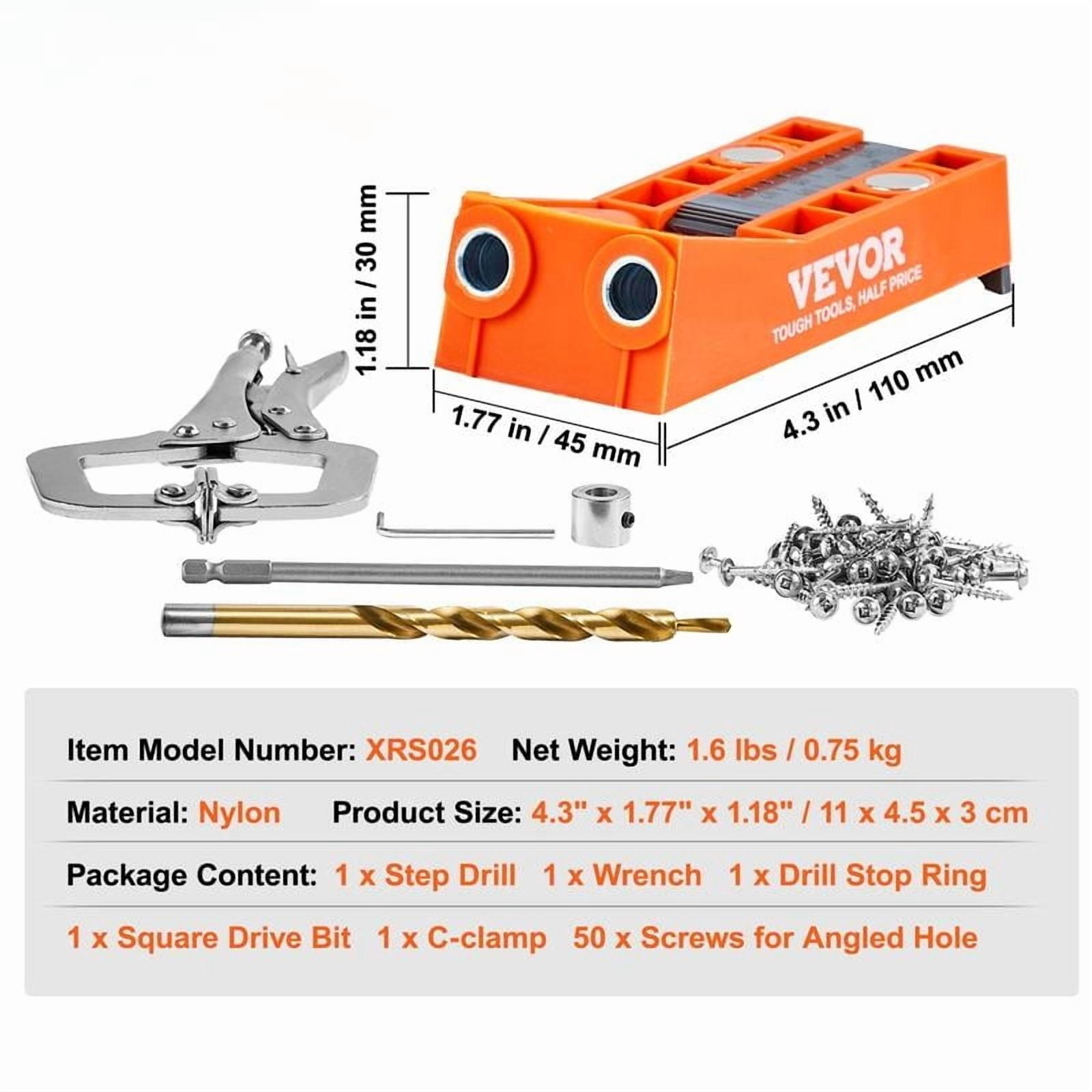 Pocket Hole Jig Kit, 34 Pcs Pocket Hole Jig System with 11" C-clamp ...