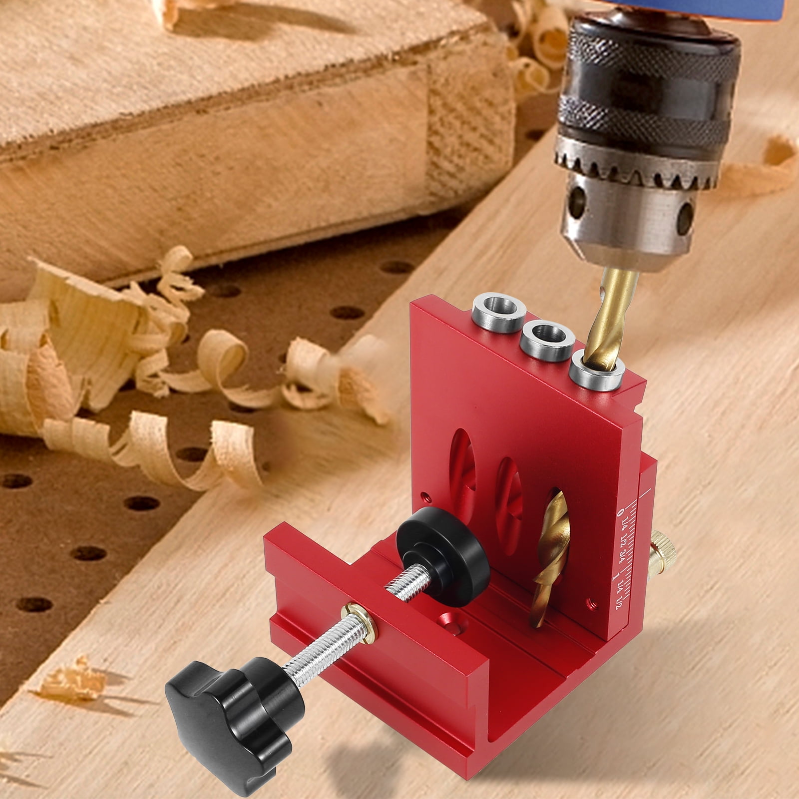 Pocket Hole Jig Kit Adjustable Saving Time Woodwork Guides Joint Angle ...