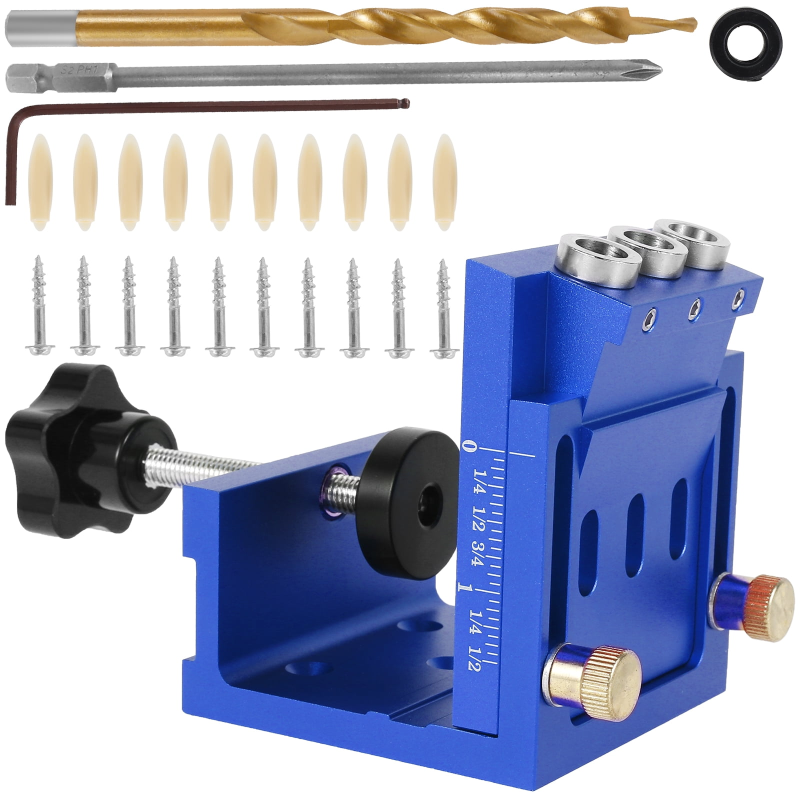 Pocket Hole Jig Kit Adjustable Saving Time Woodwork Guides Joint Angle ...