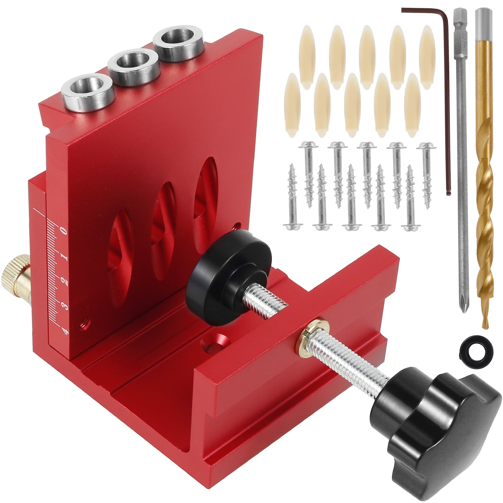 Pocket Hole Jig Kit Adjustable Saving Time Woodwork Guides Joint Angle ...