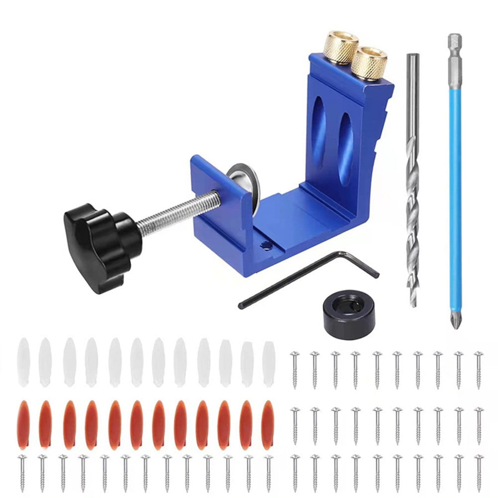 Pocket Hole Jig Kit Drill Hole Punch 15 Degree Bevel Hole Locator Joint ...