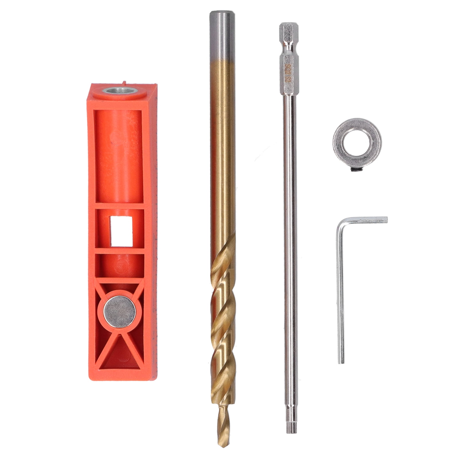 Pocket Hole Jig Kit Step Drill Bit Screwdriver Positioning Fixture ...