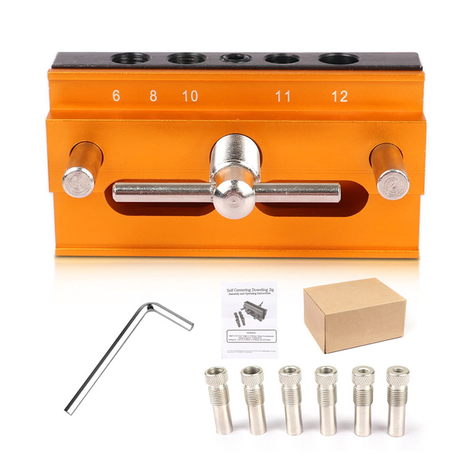 Drill Punch Locater 8-Piece Woodworking Dowel Jig Set - Self-Centering ...