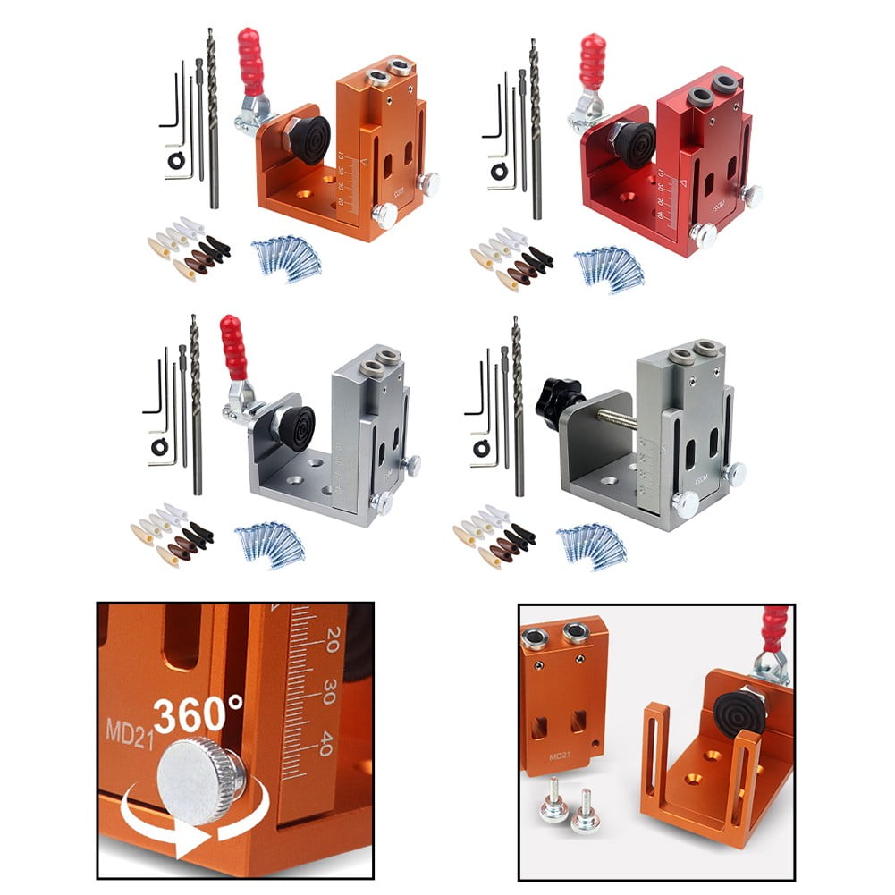 Pocket Hole Jig Set Drill Locator Limit Ring and Drill Hole Opener ...
