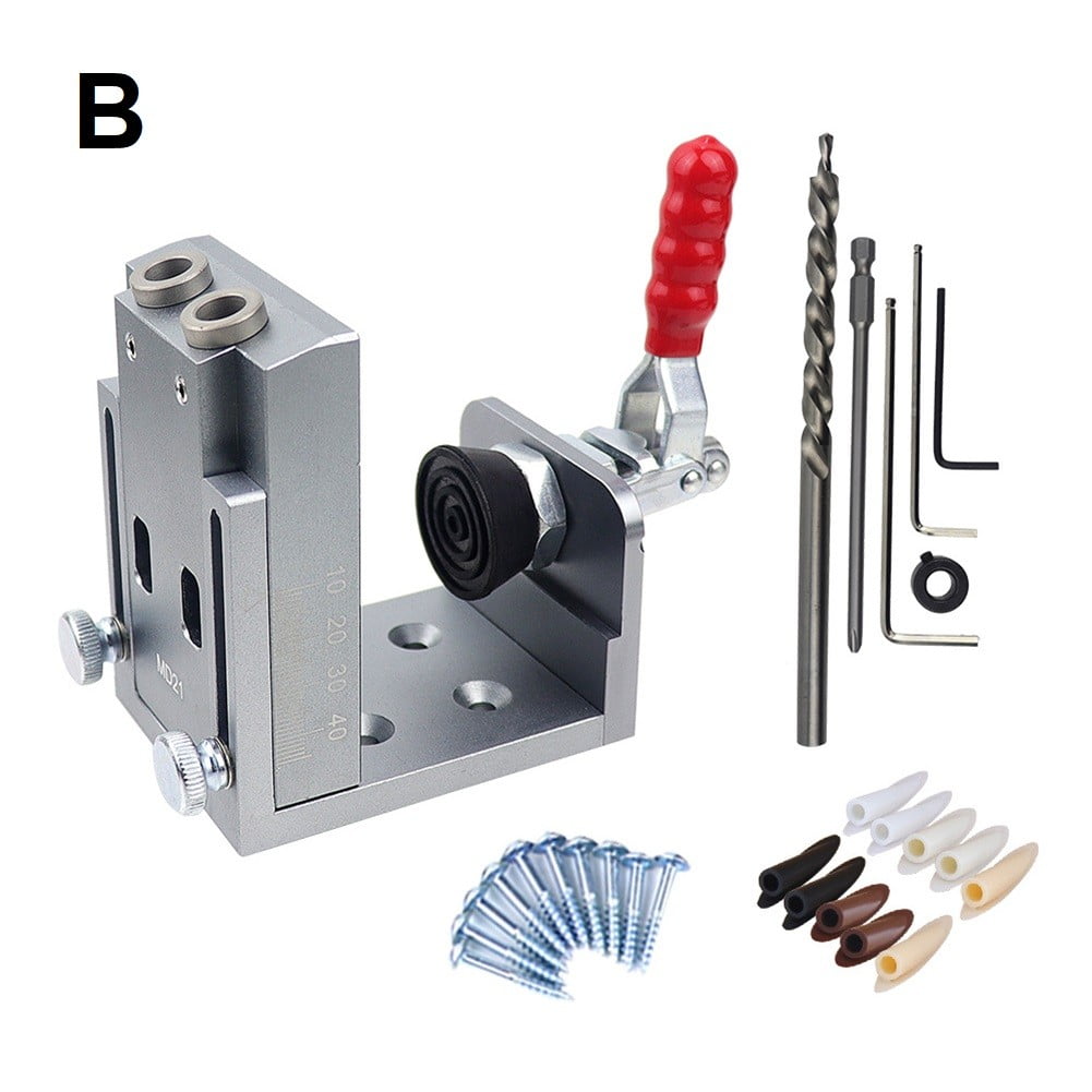 Pocket Hole Jig Set Drill Locator Limit for Ring and Drill Hole Opener ...