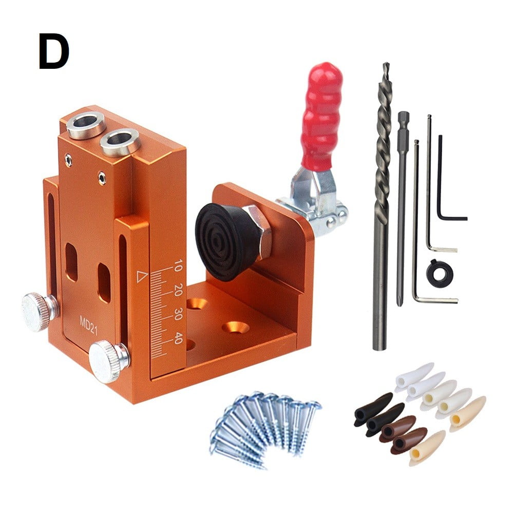 Pocket Hole Jig Set Drill Locator Limit for Ring and Drill Hole Opener ...