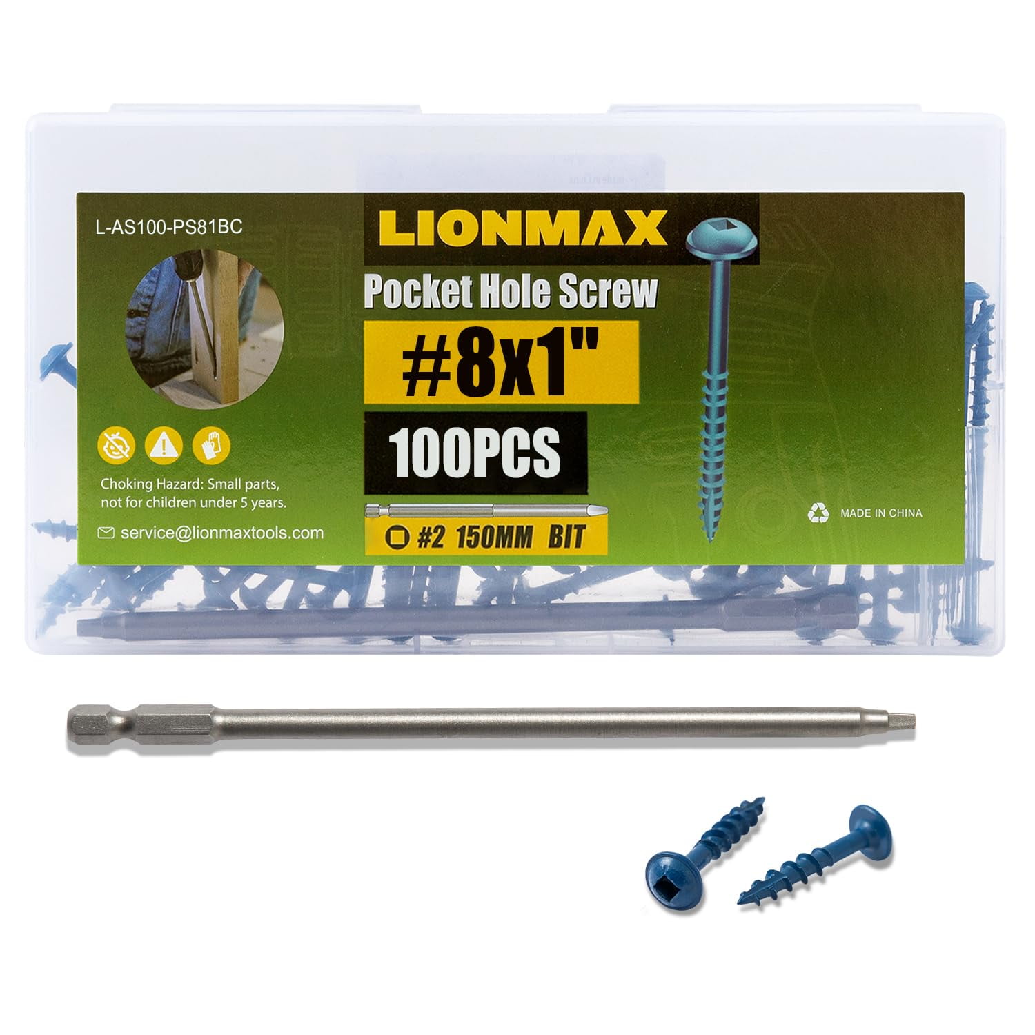 Pocket Hole Screws 1 Inch, 100 PCS Exterior Pocket Screw #8 x 1, Coarse ...
