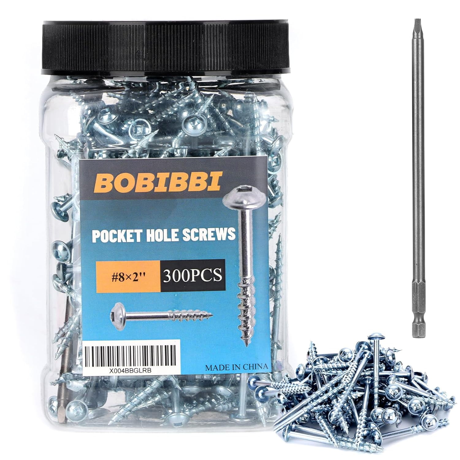 Pocket Hole Screws #8x2 Zinc, Coarse Thread Wood Screws 300Pcs, Washer ...