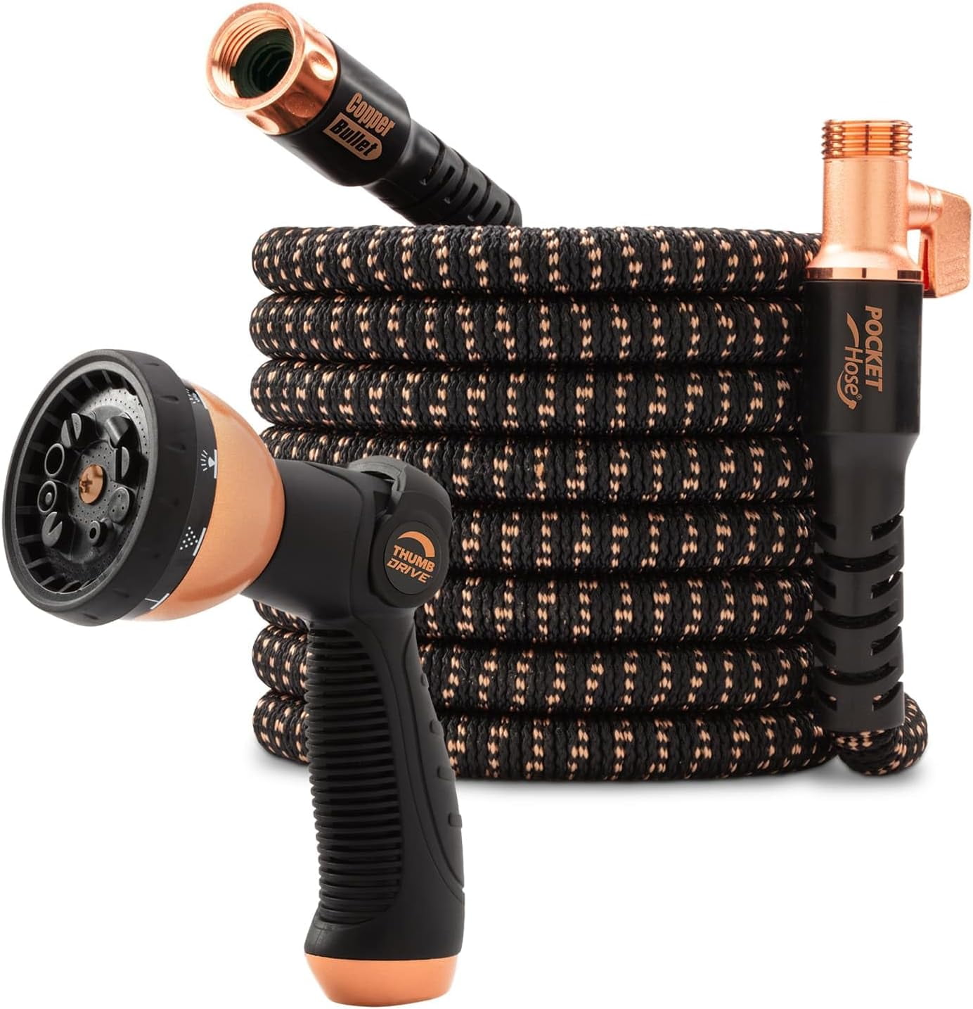 Pocket Hose Copper Bullet Deluxe Expandable Garden Hose 75 FT w/10 ...