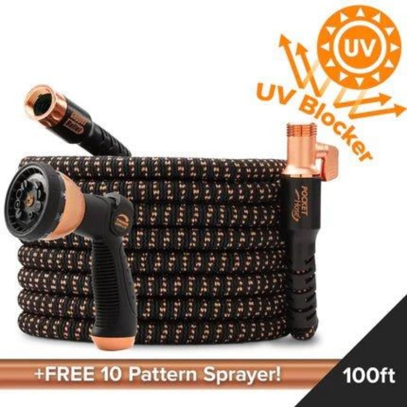 Pocket Hose Copper Bullet Expandable Garden Hose, Kink Free Hose ...