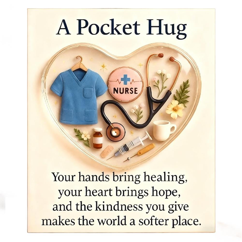 Pocket Hug Card for Nurses and Doctors, Heart Shape Stethoscope Pocket ...