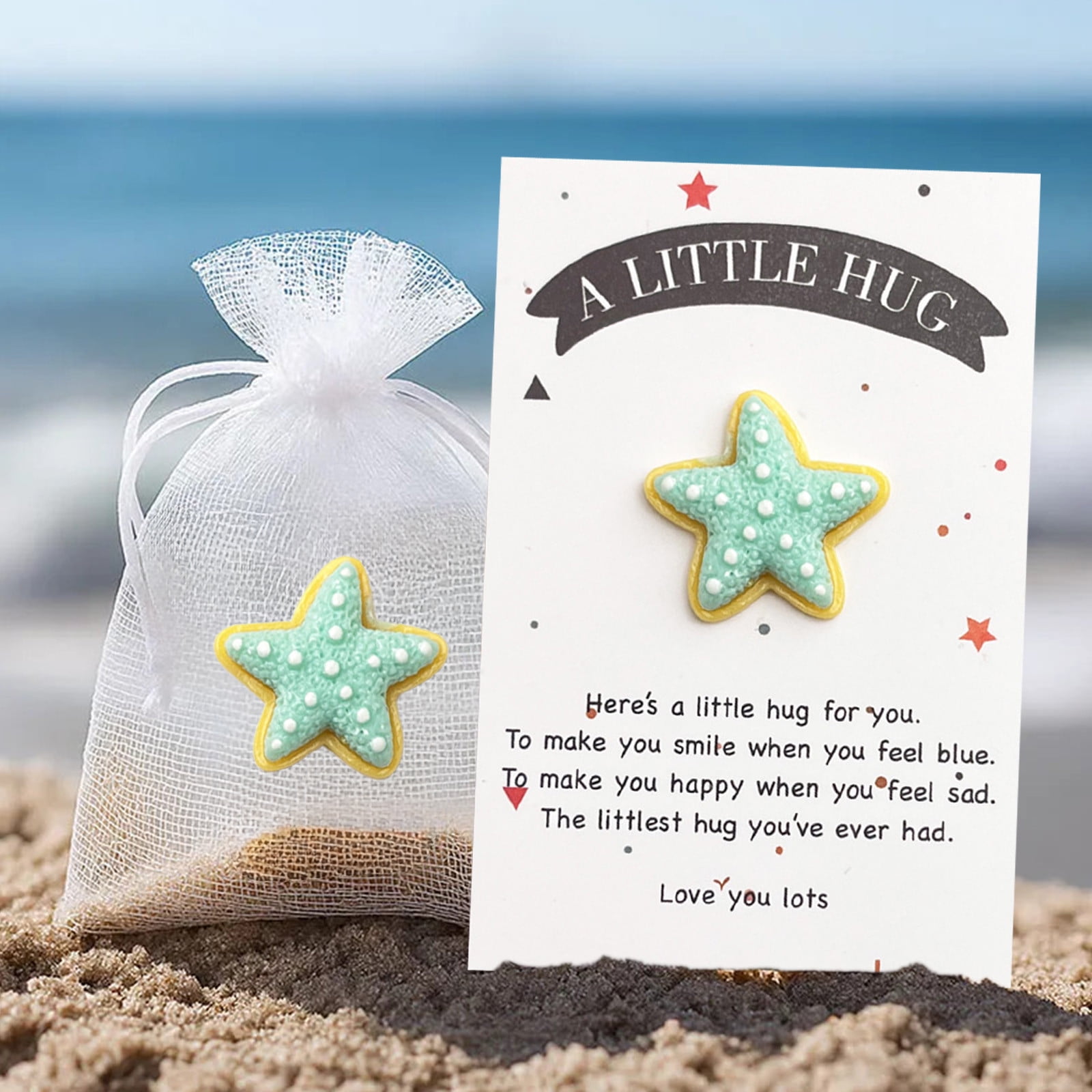 Pocket Hug Card Sea Star and Fish Ocean Theme Hug in a Pocket Card Mini ...