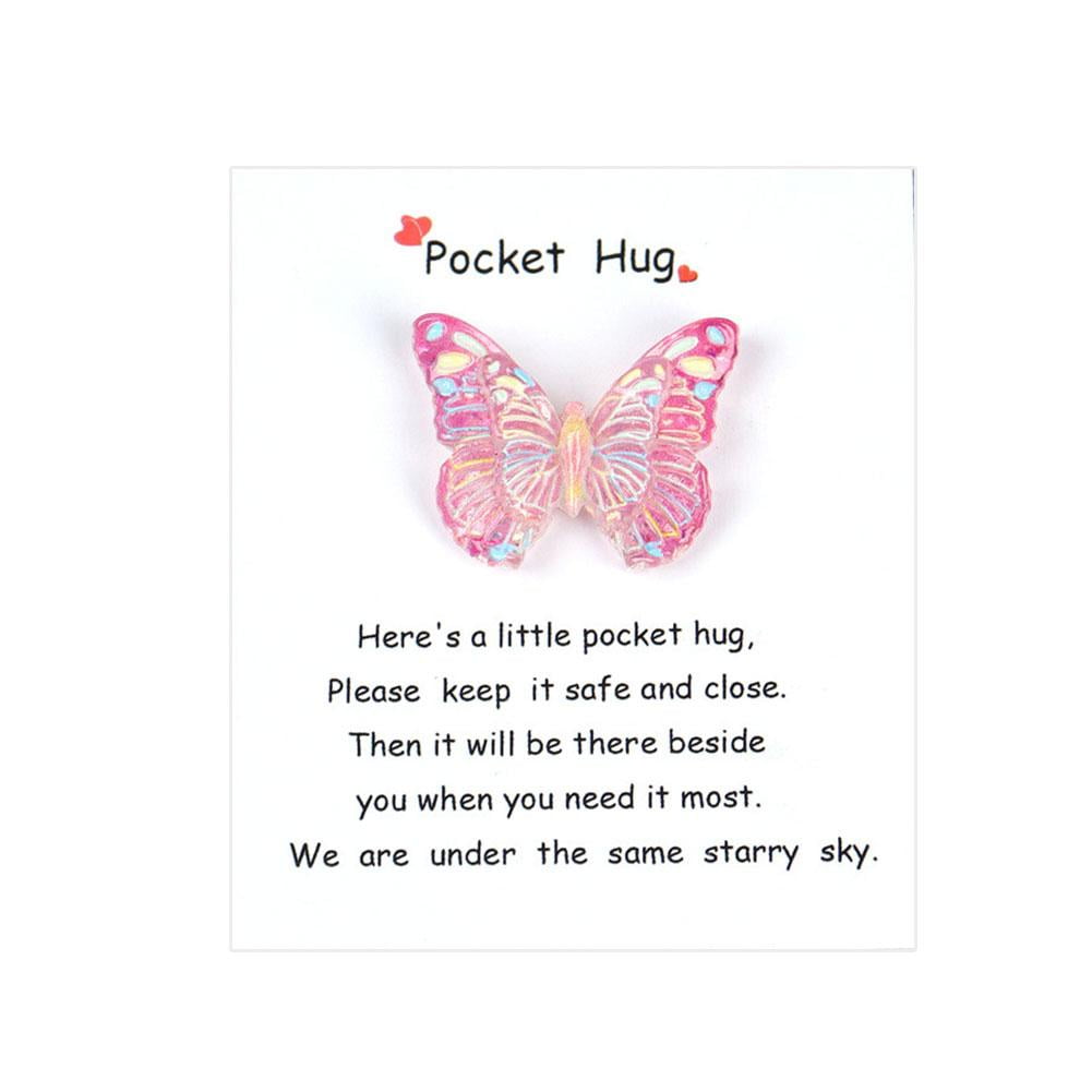 Pocket Hug Heart with Greeting Cards,Mini Cute Butterfly Pocket Hug ...