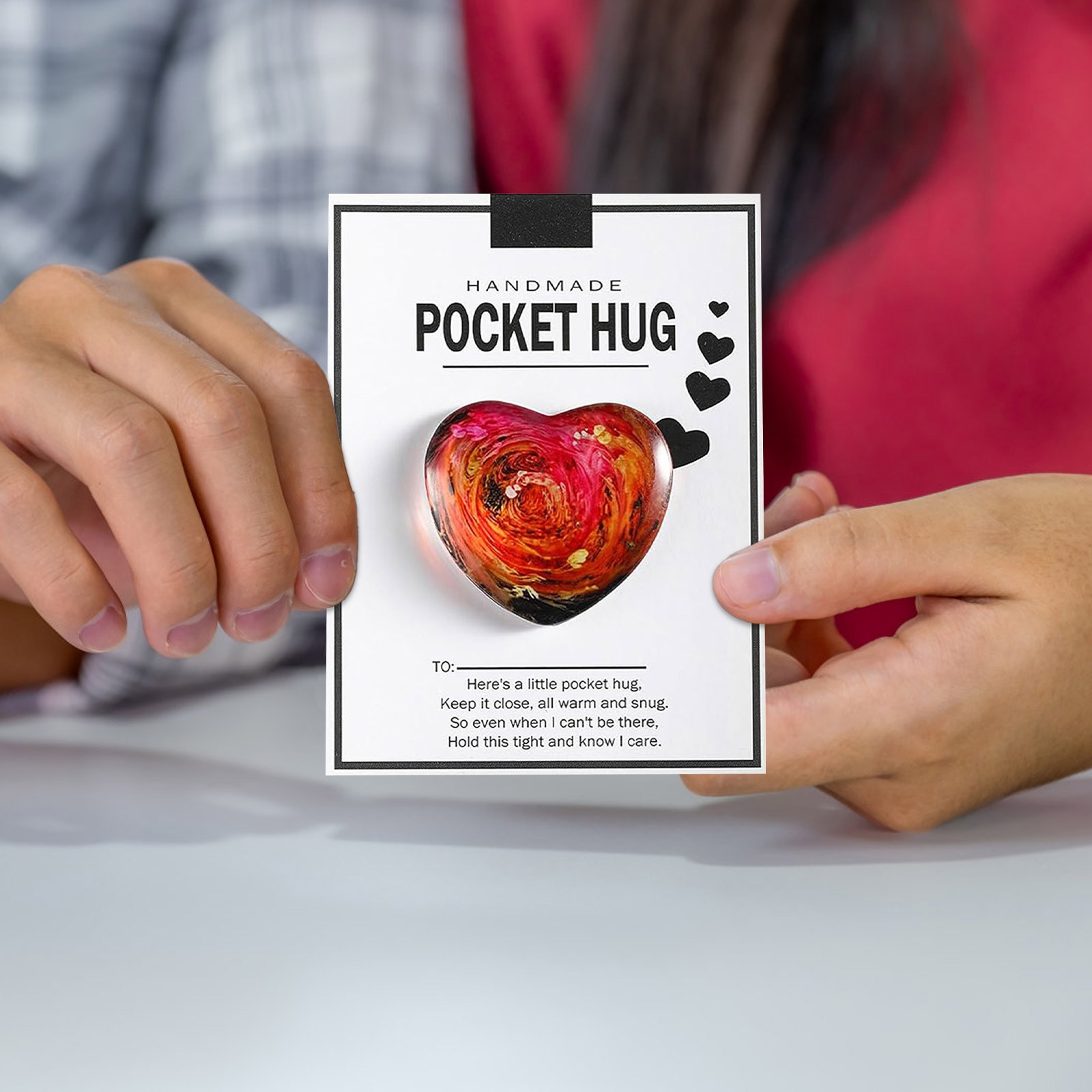 Pocket Hug Heart Token With Greeting Card - Pocket Hug Cards Keepsake ...