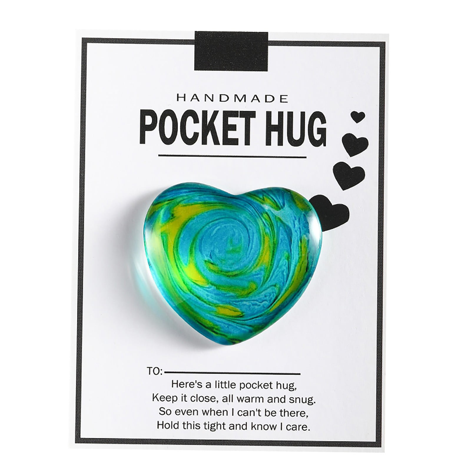 Pocket Hug Pocket Hug Heart Charm – Long Distance Love Gift, Couples Keepsake, Small Glass Token ...