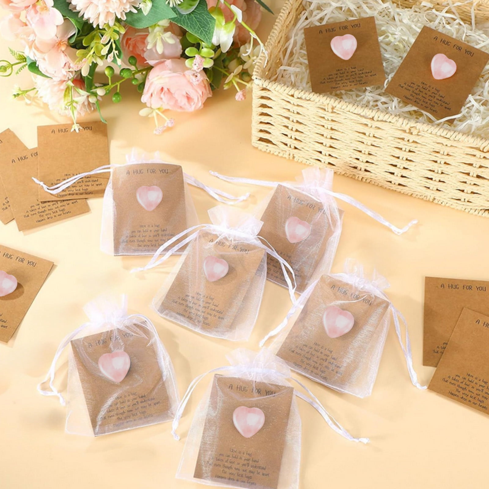 Pocket Hug Token Hug Cards with Heart Shape Natural Stones Keepsake ...