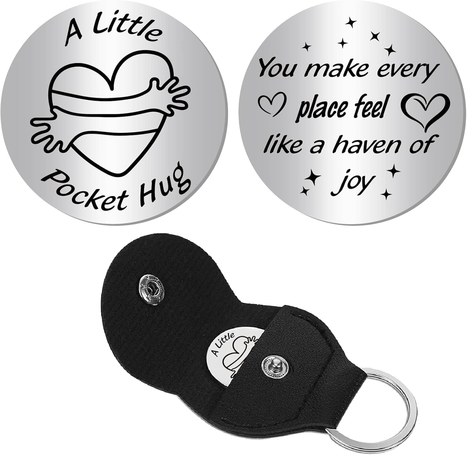 Pocket Hug Token Long Distance Keepsake Stainless Steel Token Social ...