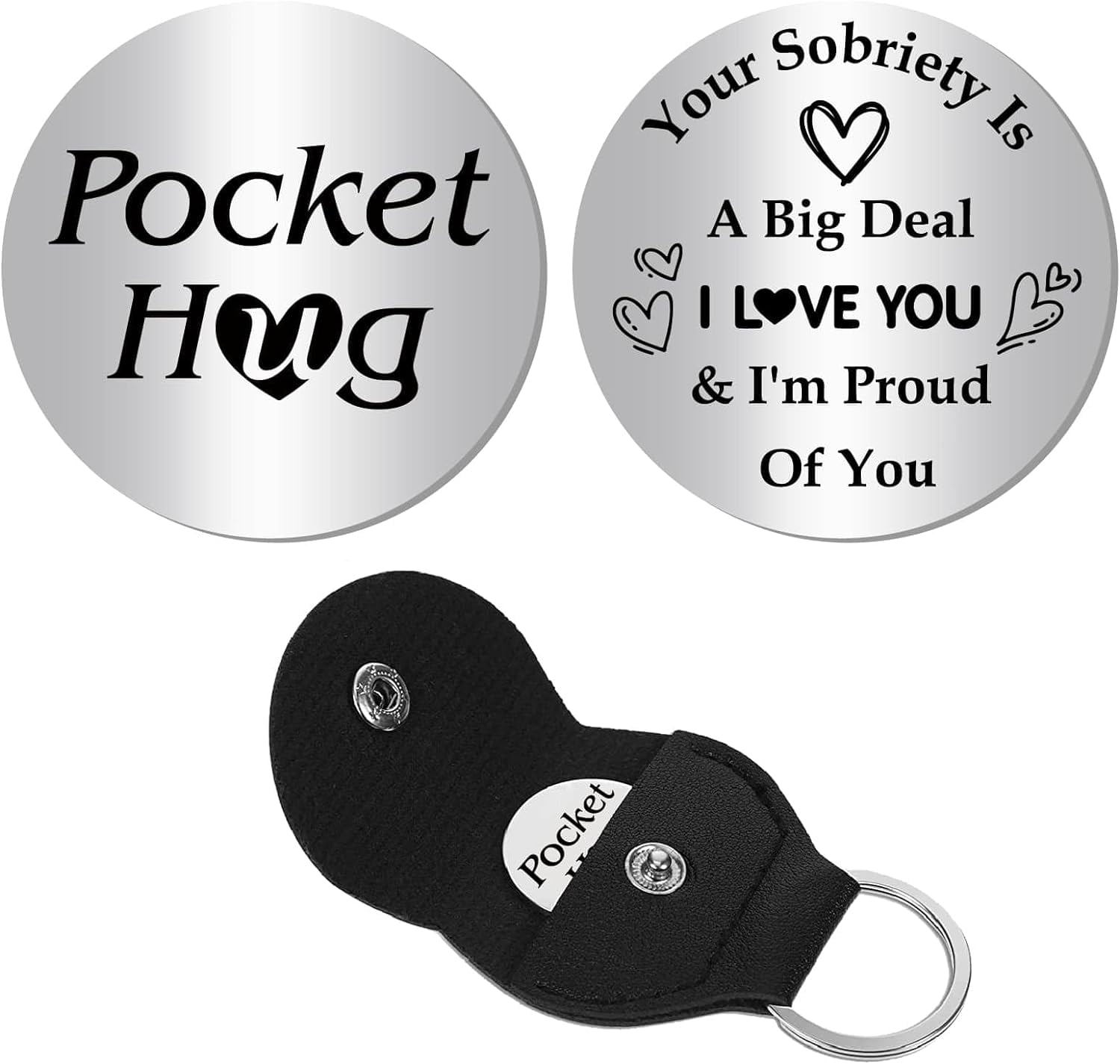 Pocket Hug Token Long Distance Relationship Keepsake Engraved Stainless ...