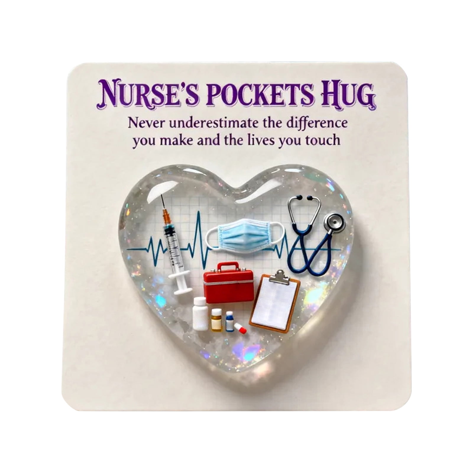 Pocket Hug Token for First Responders, Resin Heart Appreciation Gift ...