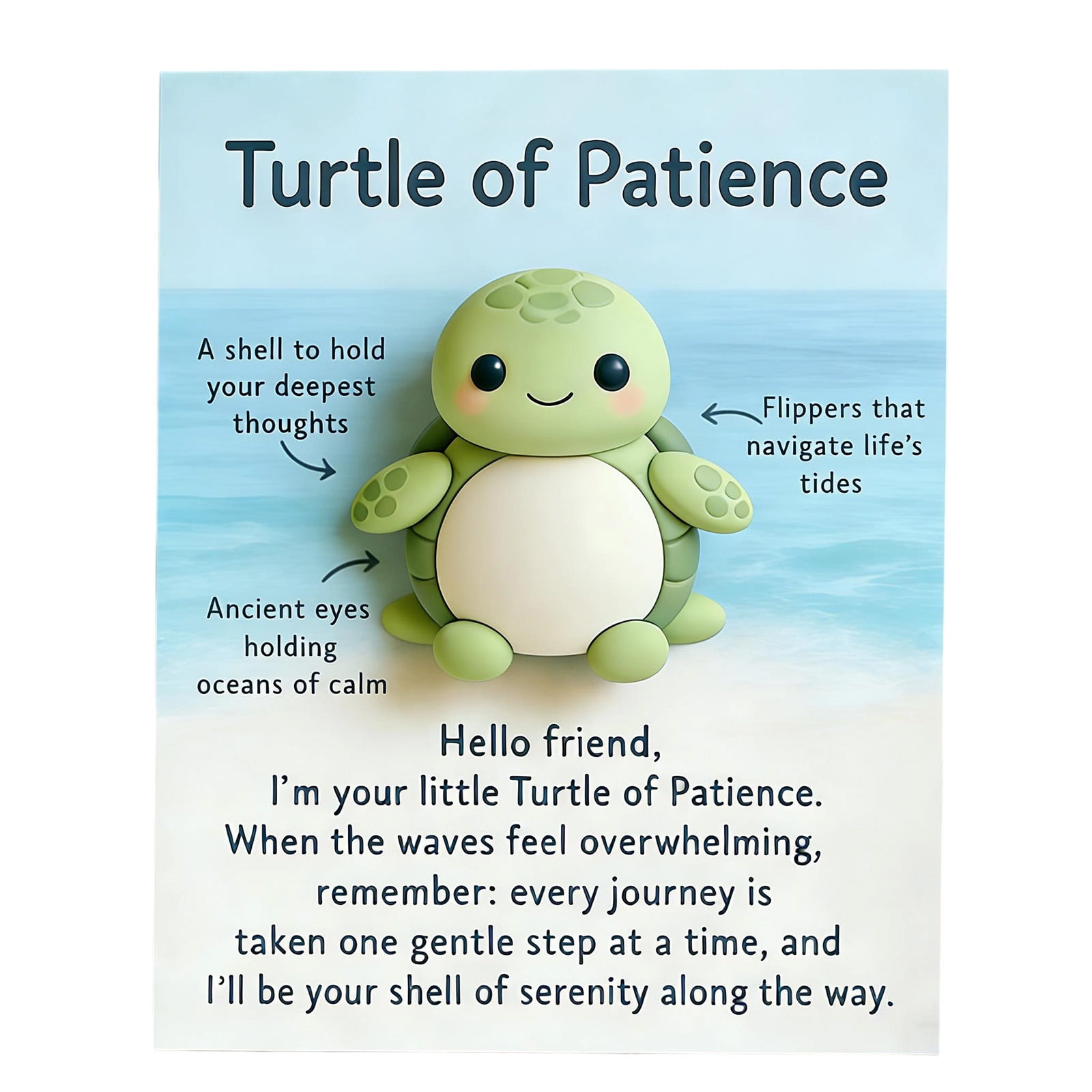 Pocket Hug Turtle Acrylic Animal Emotional Support Gifts with ...