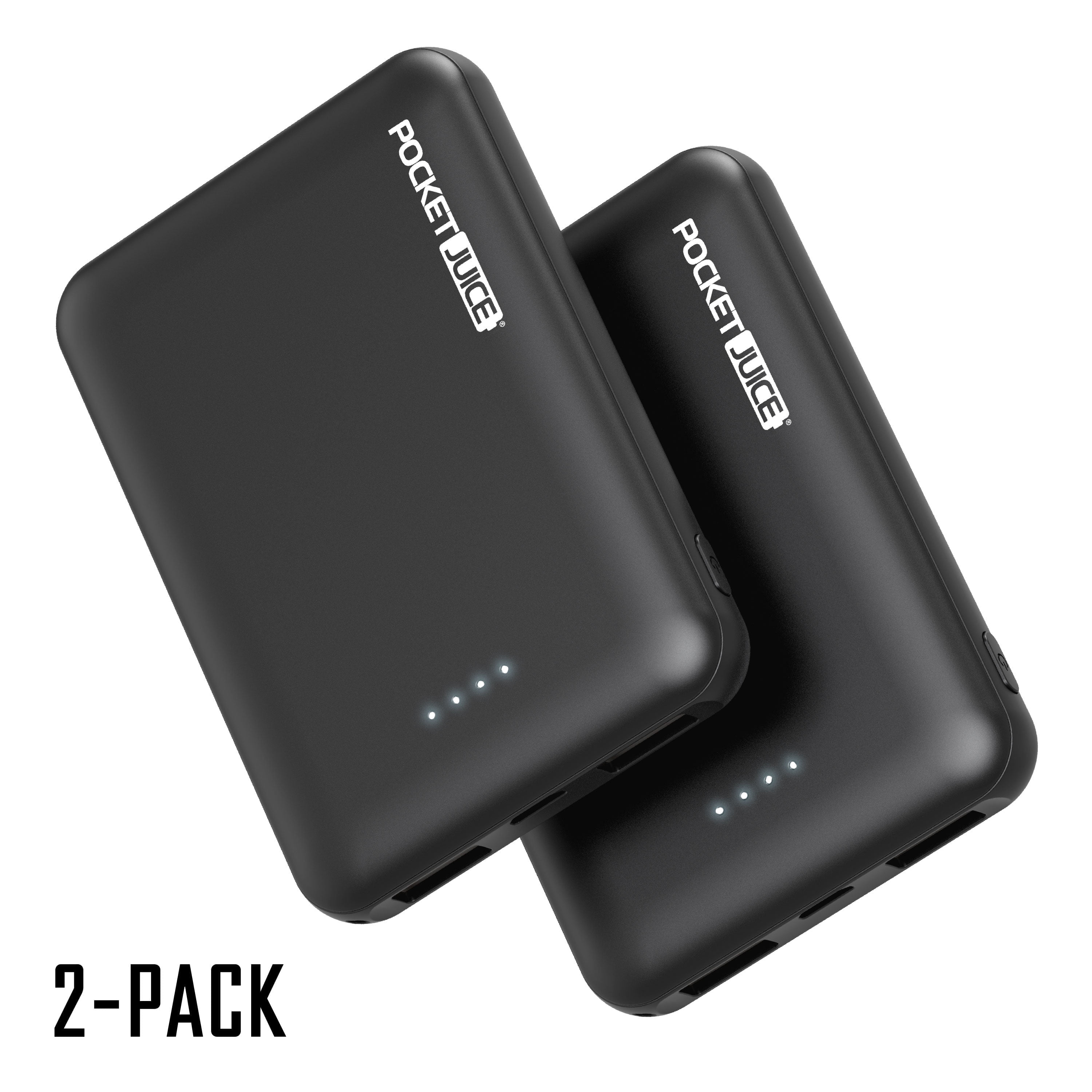 Pocket Juice Slim Pro Power Bank 2-Pack, 5,000mAh, Dual USB Ports ...