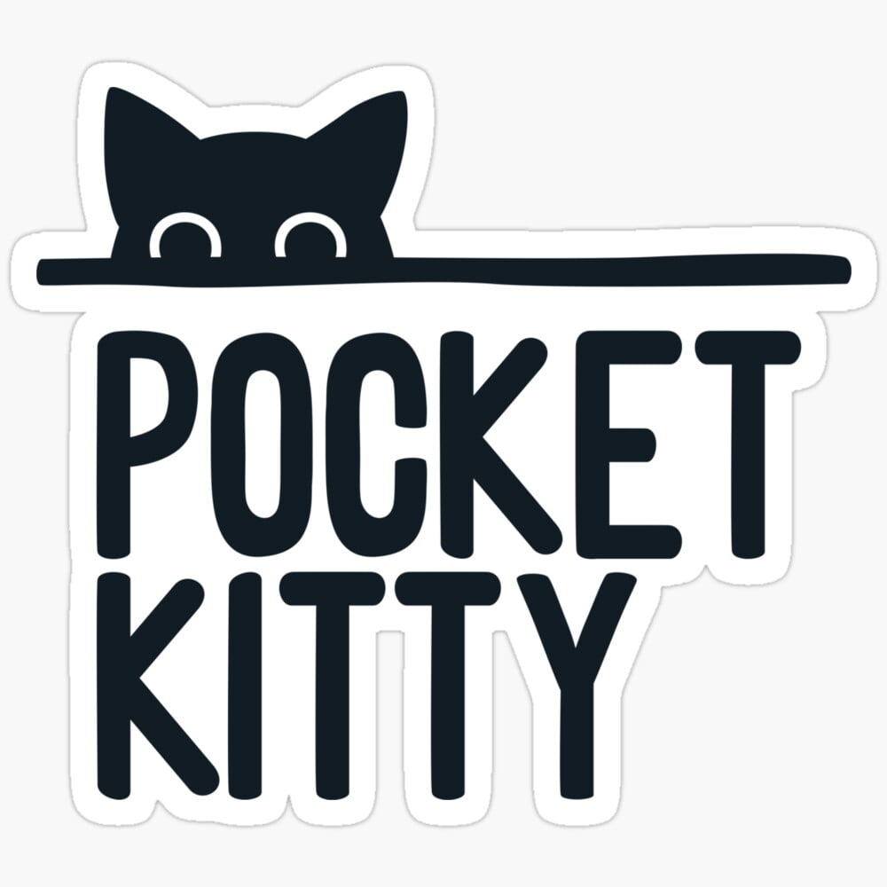 Pocket Kitty Minimalist Sticker Phone Decal Water Bottle Stickers Car ...