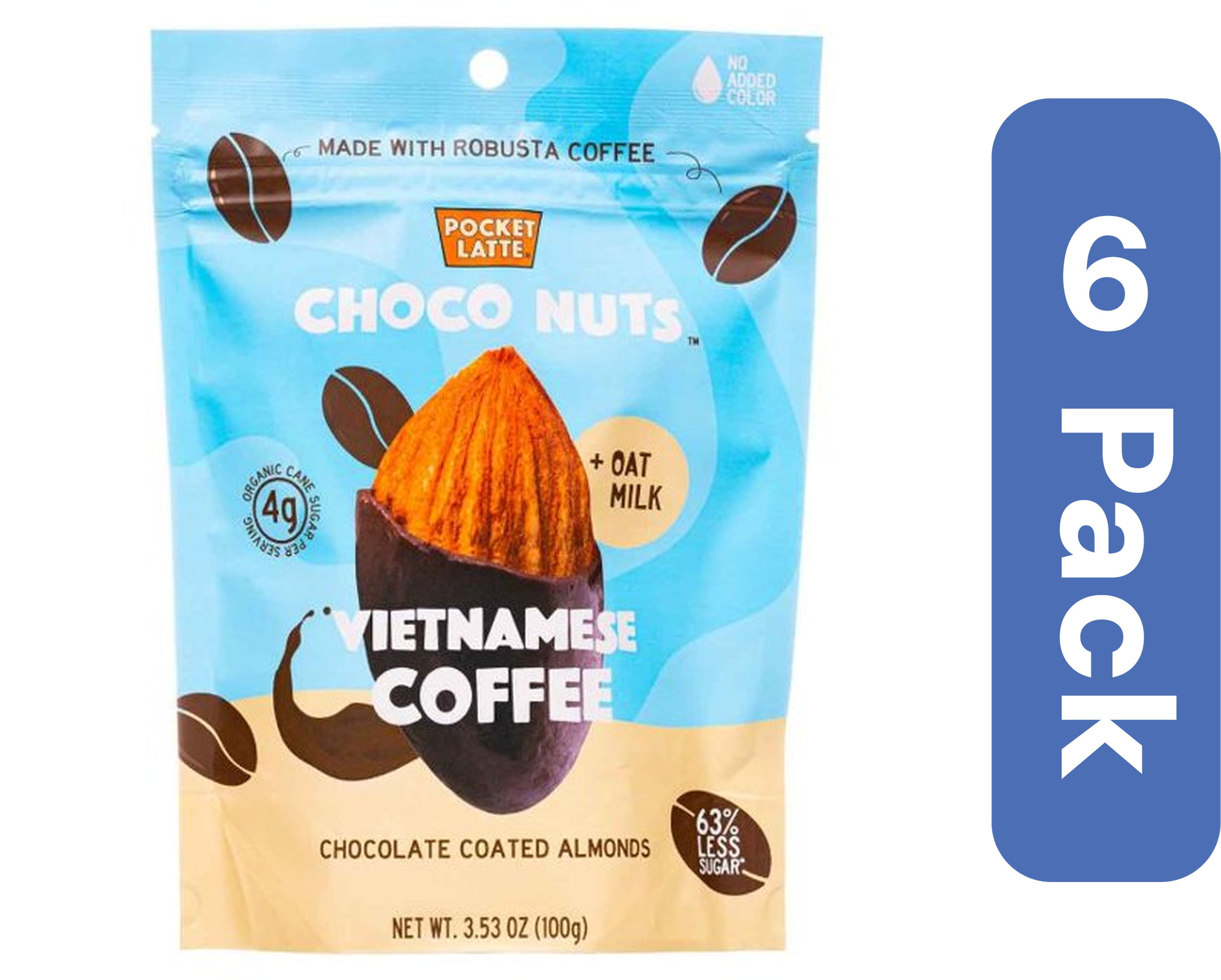 Pocket Latte Coffee Vietnamese Chocolate Nuts 3.53 oz (Pack Of 6 ...