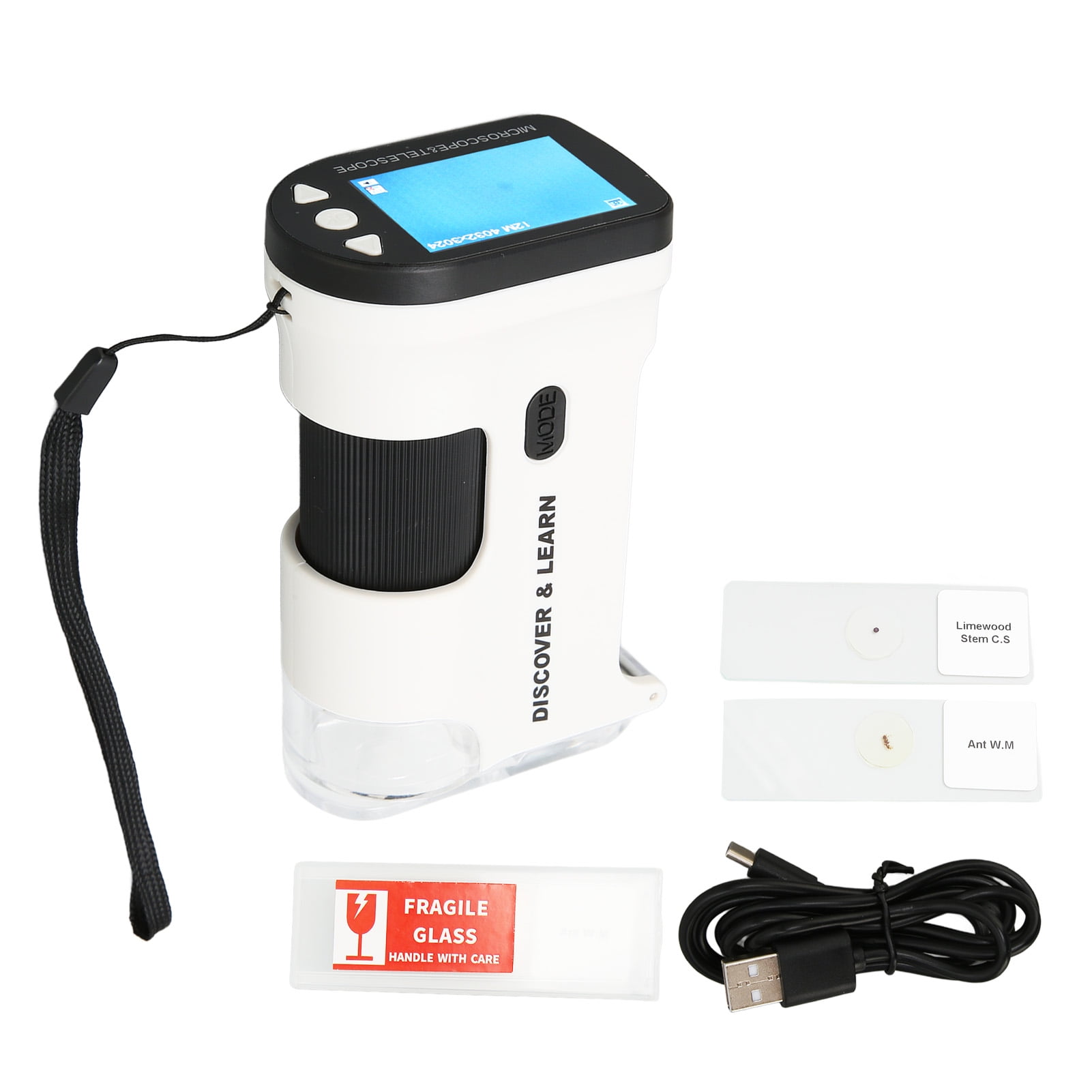 Pocket Microscope 800X 2in LCD Color Screen 2000mAh Battery ...