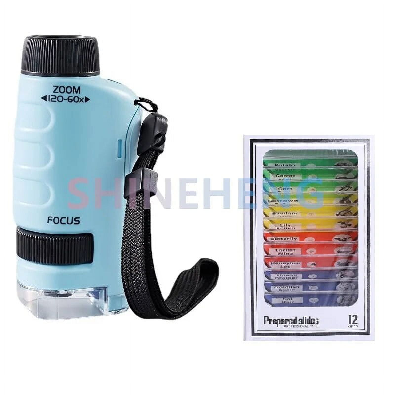 Pocket Microscope Kids Science Toy Kit 60-120x Educational Mini ...