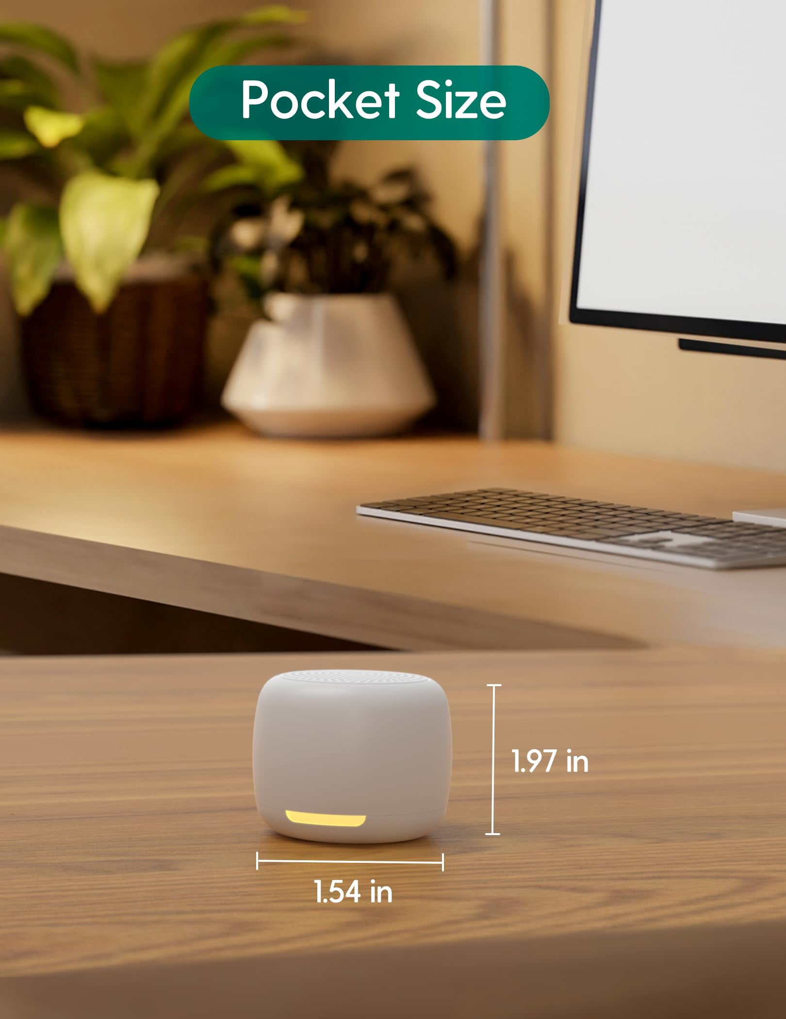 Pocket Mini Glow White Noise Sound Machine 1 - White-with Night Light ...