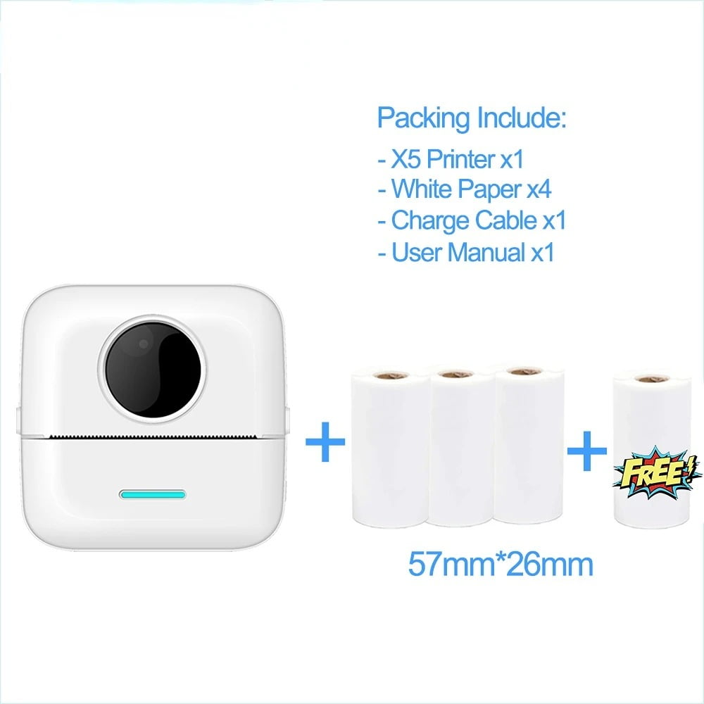 Pocket Mini Printer Portable Thermal Adhesive Label Printer Photo ...