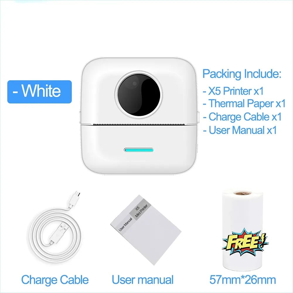 Pocket Mini Printer Portable Thermal Adhesive Label Printer Photo ...