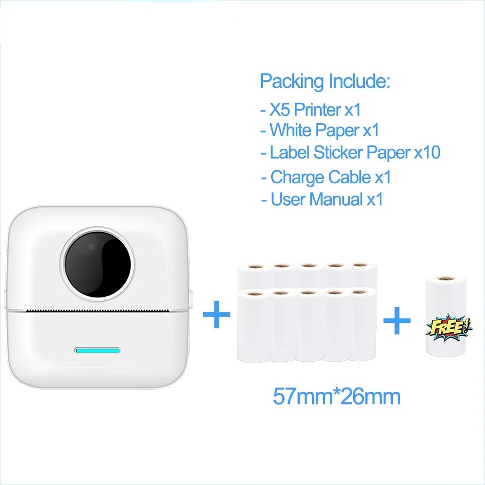 Pocket Mini Printer Portable Thermal Adhesive Label Printer Photo ...