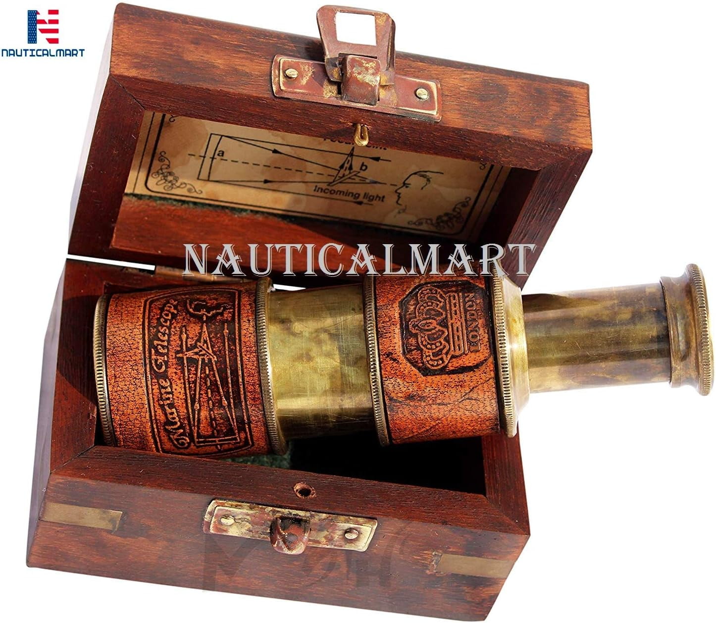 Pocket Monocular - Brass Children Telescope - Round Spyglass with ...