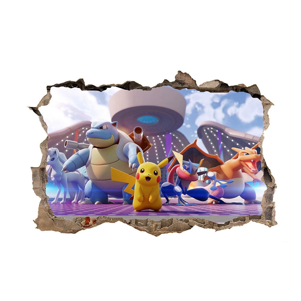 Pocket Monster Cartoon Theme 3D Wall Decals, Bedroom、Living Room、and ...