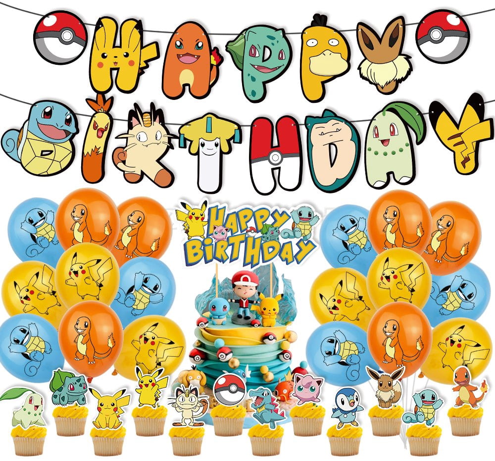 Pocket Monsters Theme Cartoon style Birthday Decoration Kits，Party ...