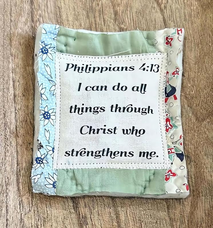 Pocket Prayer Quilt with Cross Inside - Vintage Squares, Handmade ...