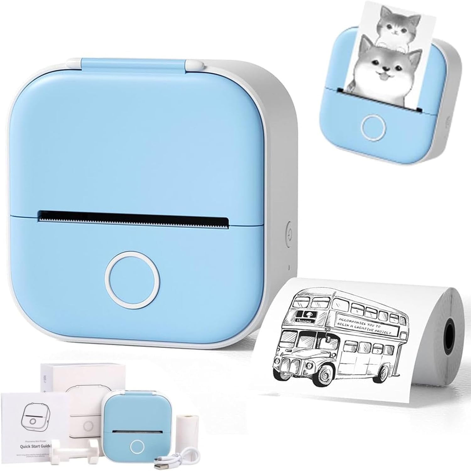 Pocket Printer, Sticker Printer - Mini Printer for School Notes, Label ...