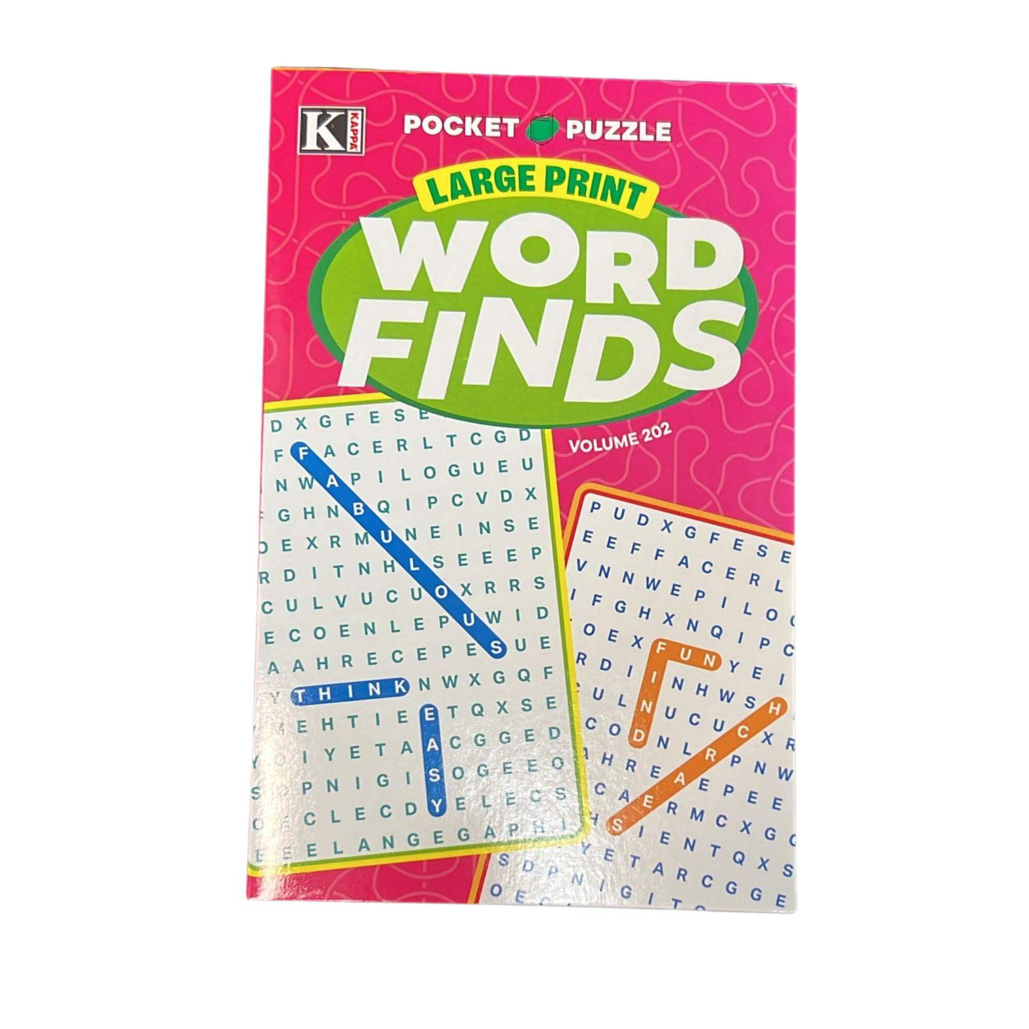 Pocket Puzzle Large Print Word Finds – Easy on the Eyes, Fun for the ...
