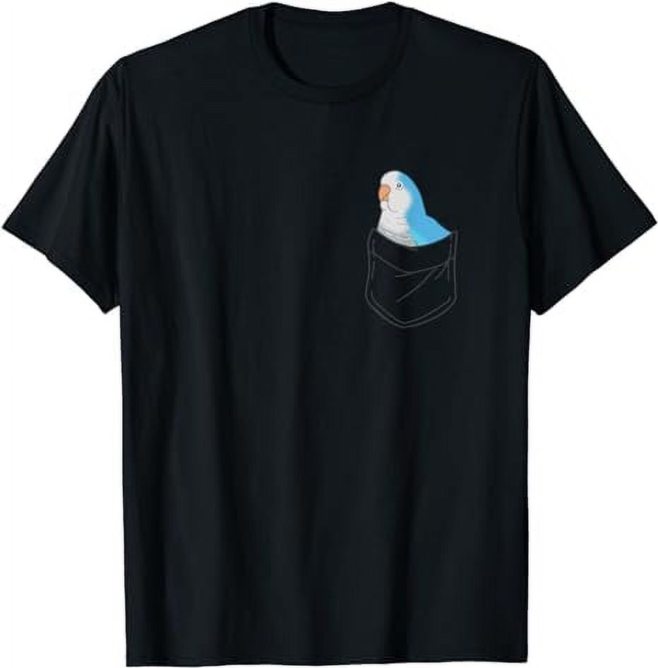 Pocket Quaker Parrot Cute Blue Monk Parakeet Birb memes T-Shirt ...