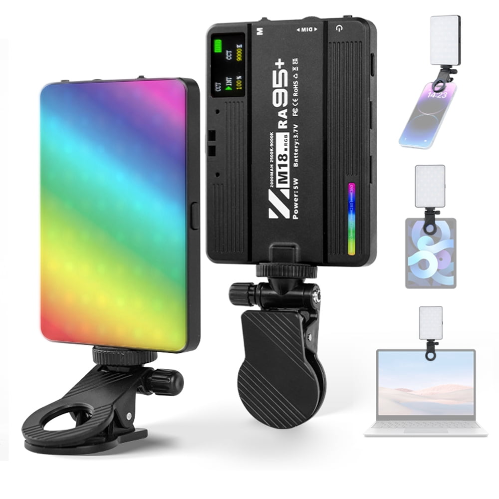 Pocket RGB Video Light Photography LED Fill Light 2500K-9000K Dimmable ...