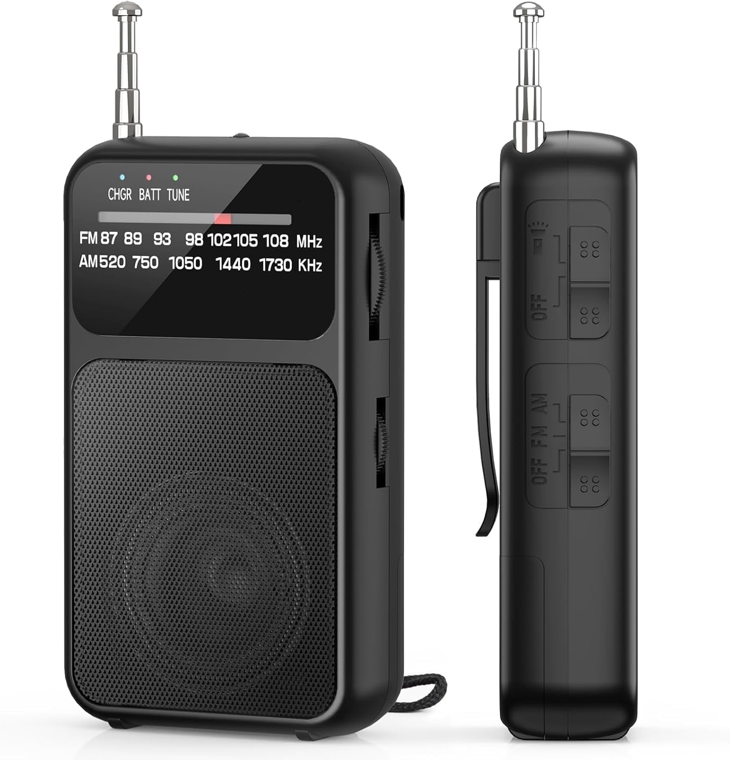 Pocket Radio AM FM, Mini Portable Radios, Transistor Radios with USB-C ...