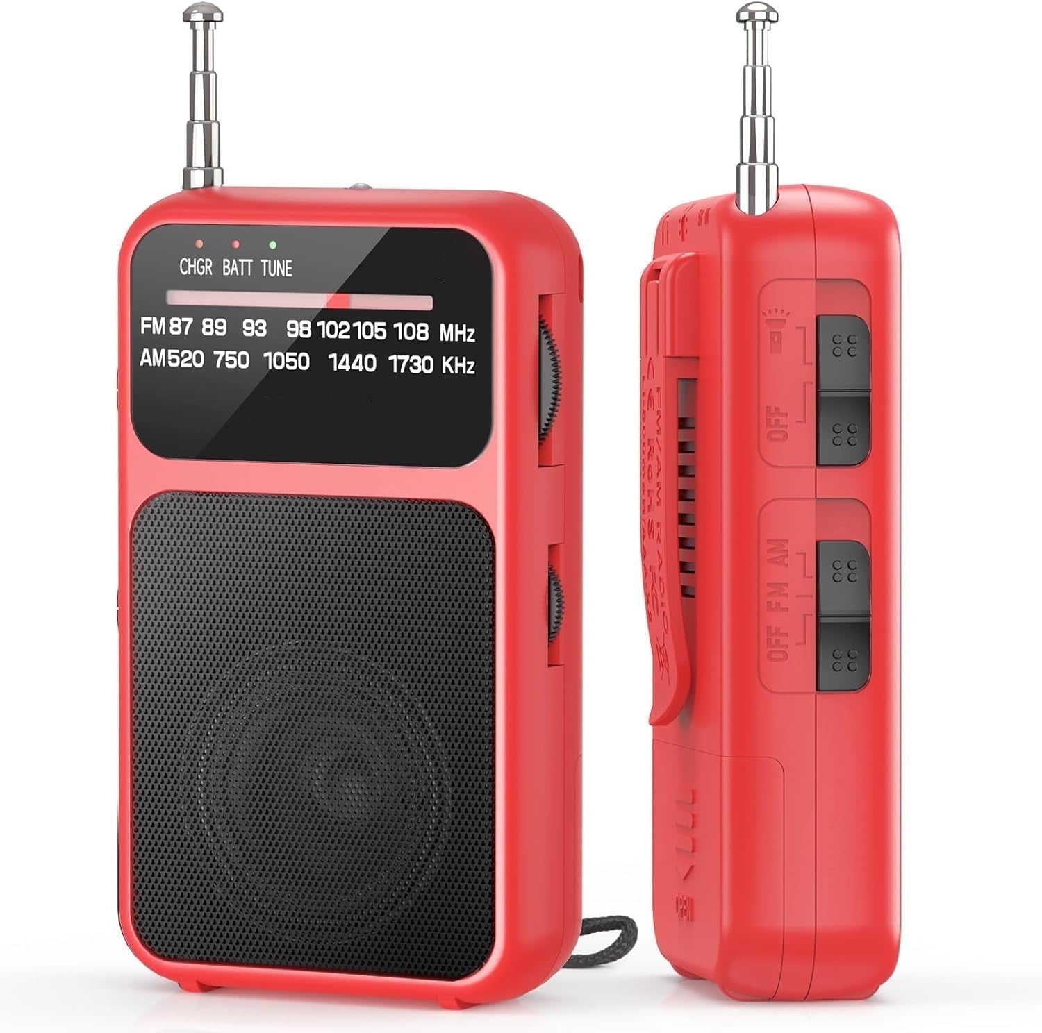 Pocket Radio AM FM, Mini Portable Radios, Transistor Radios with USB-C ...