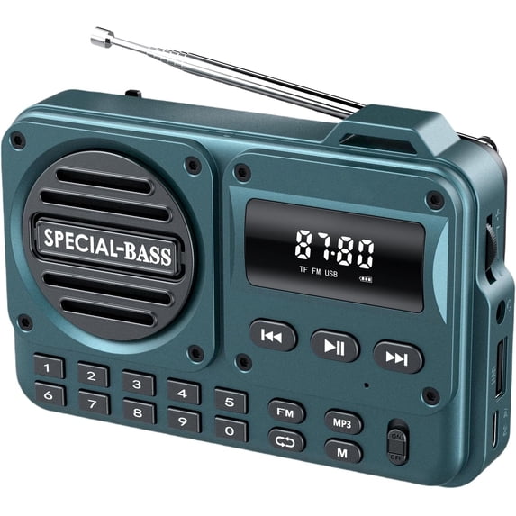 Pocket Radio FM USB-C Charging 2000mAh Rechargeable Excellent Reception ...