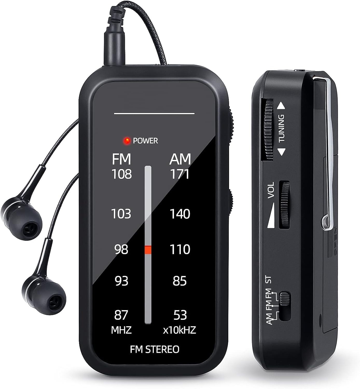 Pocket Radio, Mini AM FM Transistor Radio, Portable Stereo Battery ...