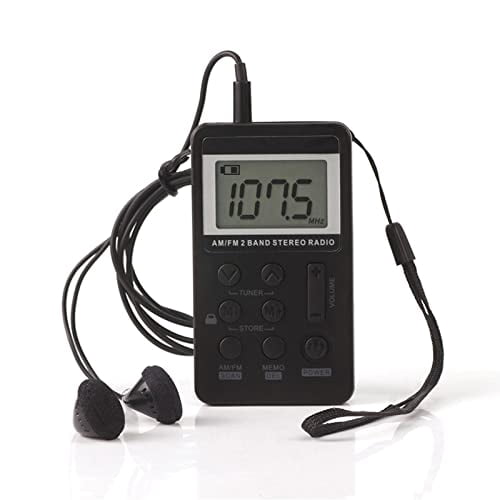 Pocket Radio,Portable Headset Radios,Mini Digital/FM Stereo Radio with ...